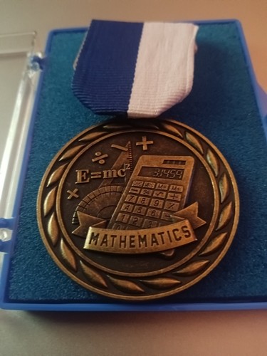 Mathematics Medal White And Blue Removable Ribbon in Case | eBay