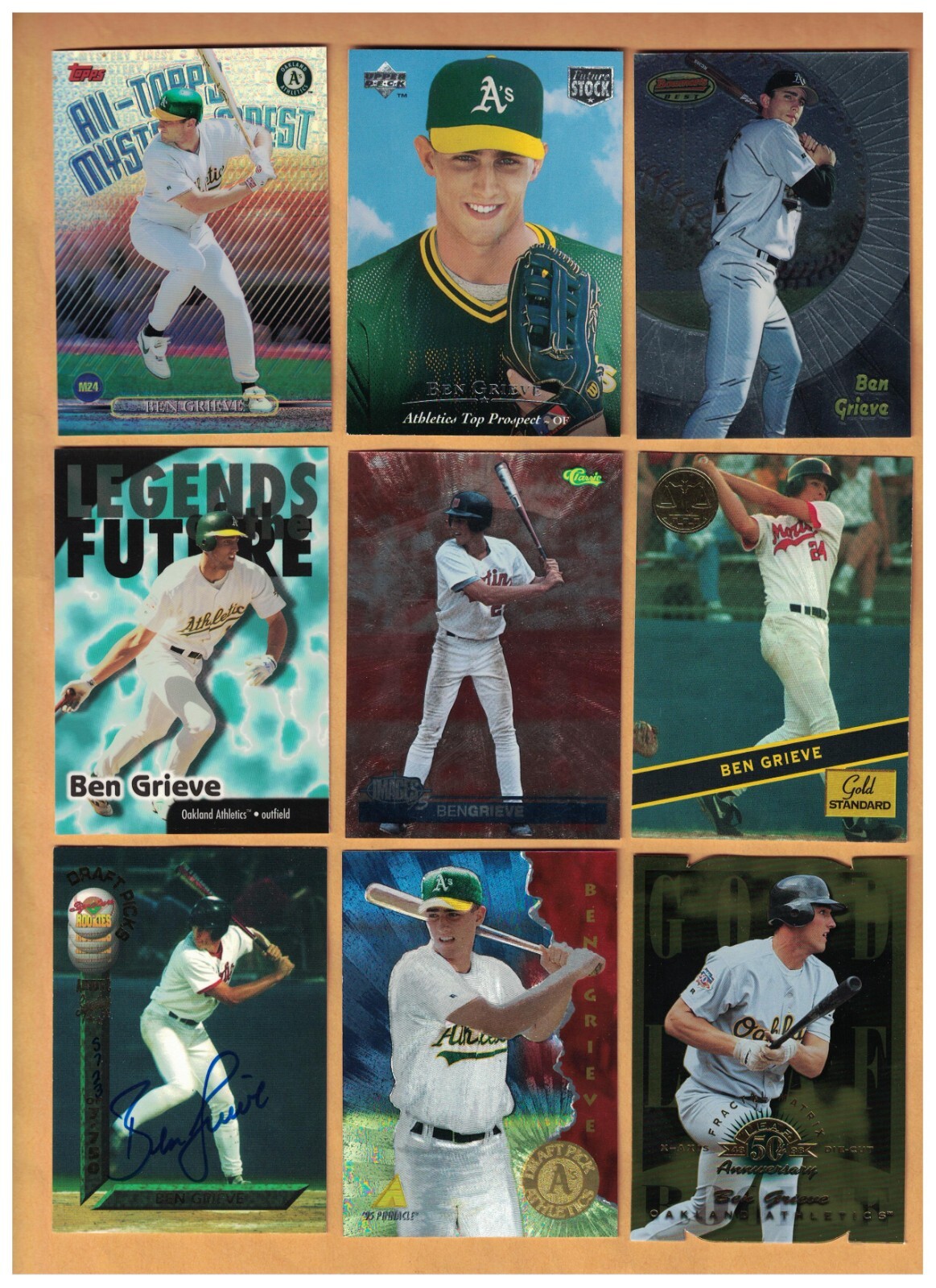 Ben Grieve 1999 Topps Mystery Finest Refractor 1994 SIGNATURE ROOKIE ...