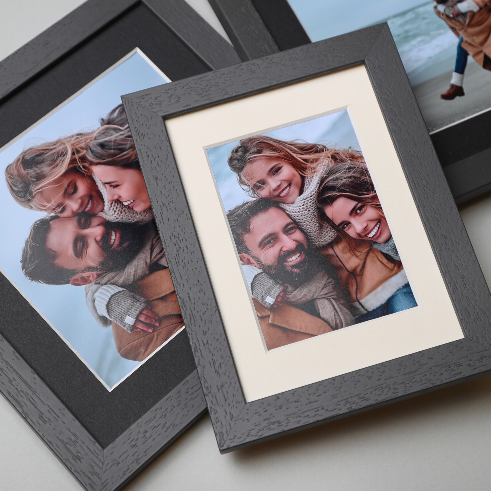 Grey Photo Frame 7x5 inch Incl 5x3 Mount In Dark Blue Photo Print Art ...