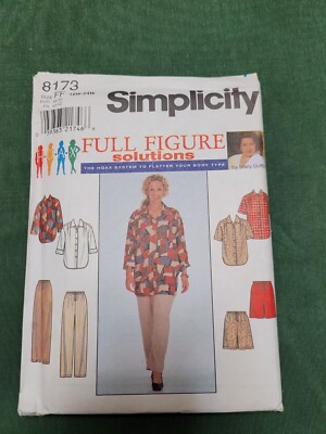SIMPLICITY LOOSE FIT LONG BUTTON SHIRT PATTERN 8173 SIZE 18-24 FREE ...