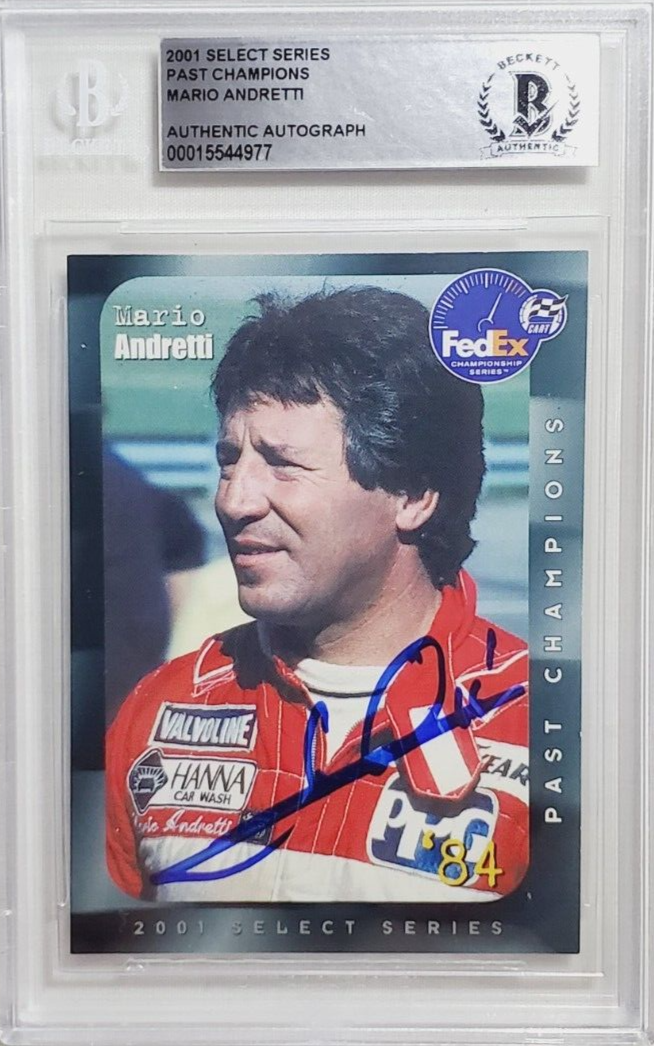 2001 Select Series Mario Andretti Signed Racing Card Autograph Auto BGS ...