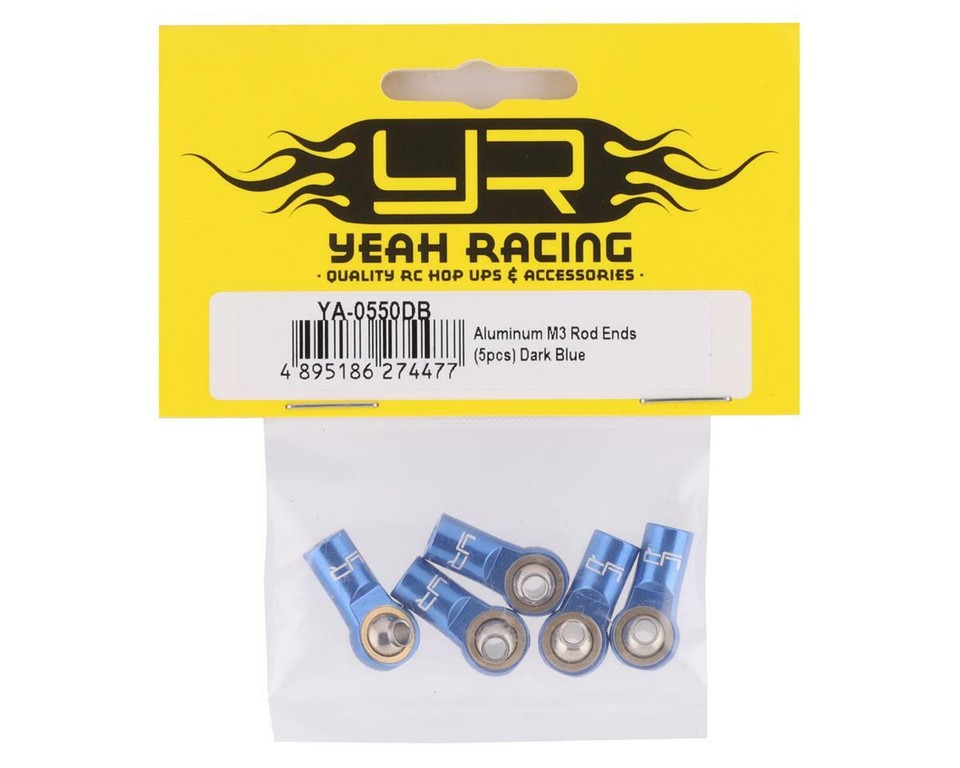 Yeah Racing 3mm Aluminum Threaded Rod Ends (Blue) (5) (Standard Thread ...
