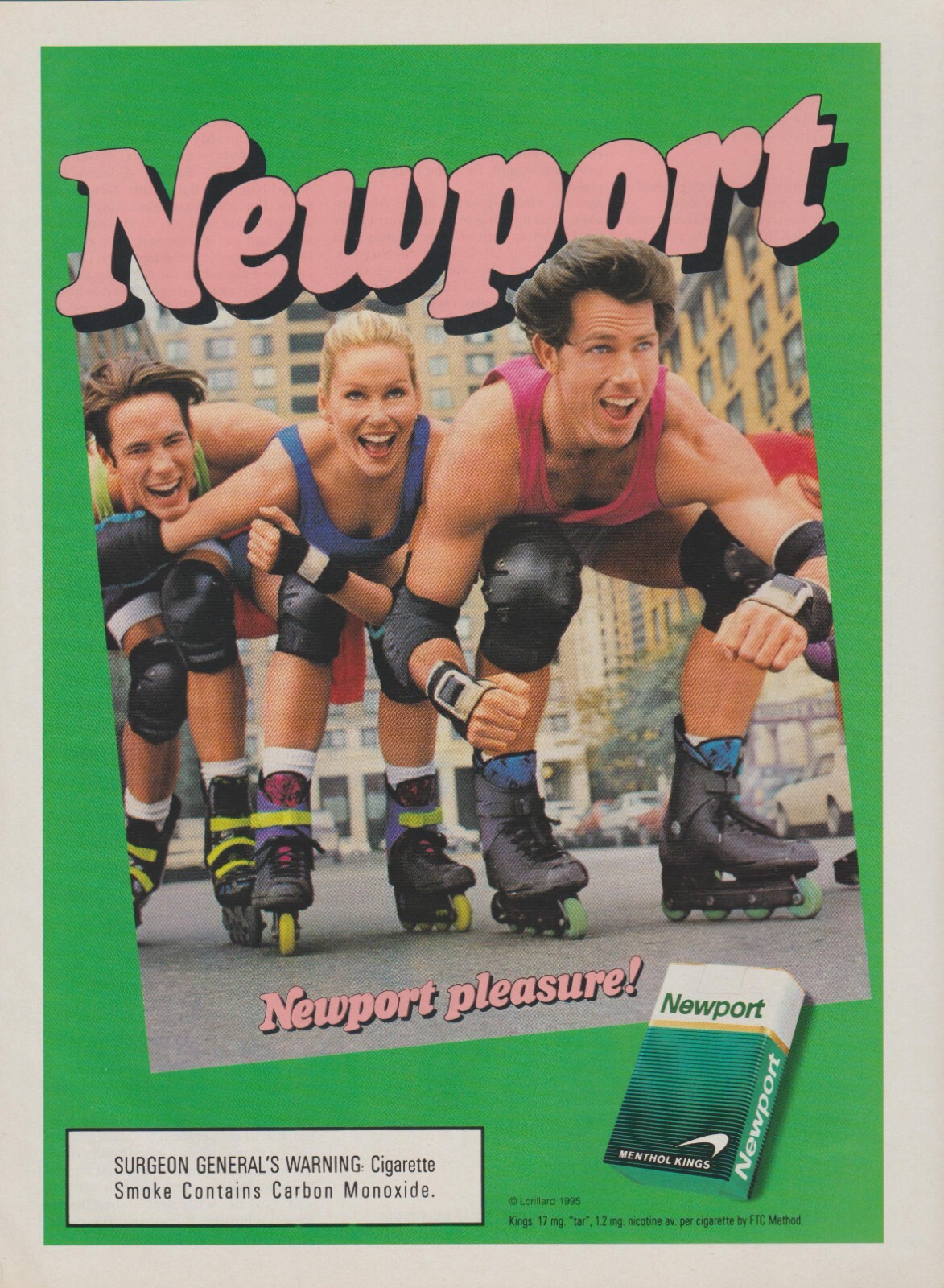 1995 Newport Cigarettes - Young City People Rollerblade Skate - Print ...