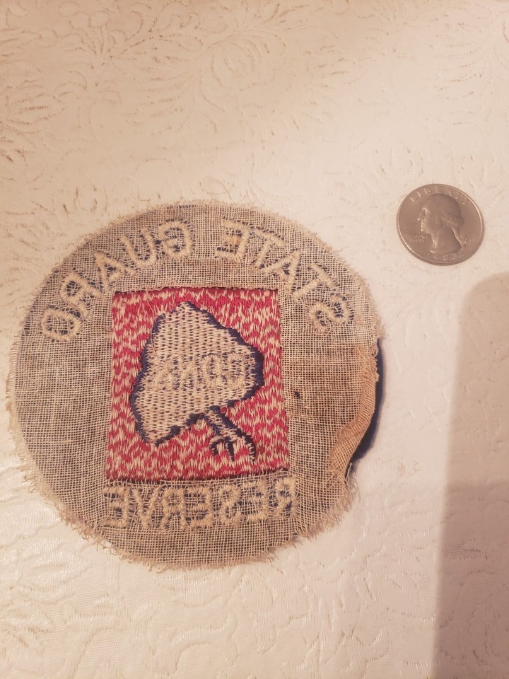 VINTAGE WWII Connecticut State Guard RESERVE FELT PATCH SALTY USED EXC ...