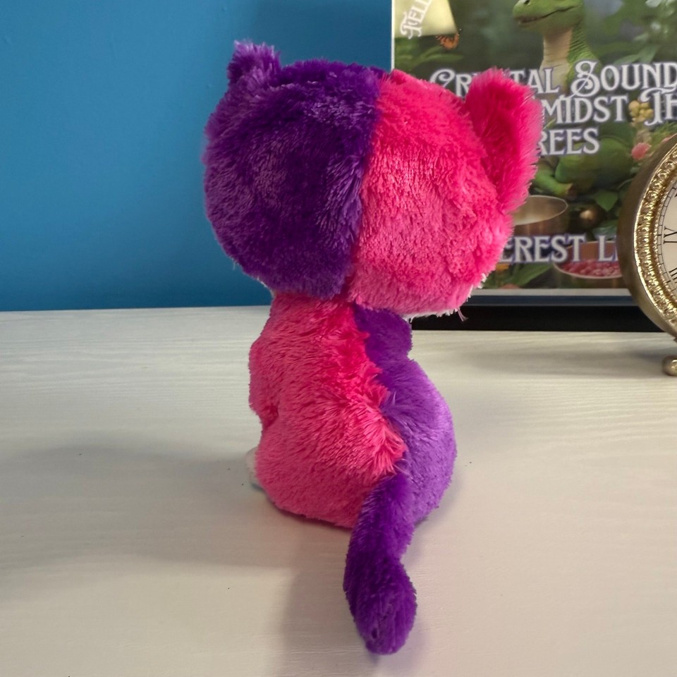 Ty Beanie Boo Pellie 6” Pink Purple Cat Plush EUC Stuffed Animal Toy | eBay