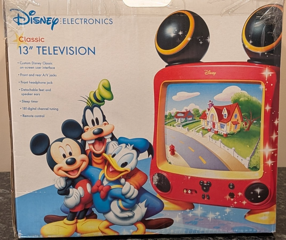 Disney 13" Mickey Mouse Special Edition CRT TV DT1300-C Tested Working ...