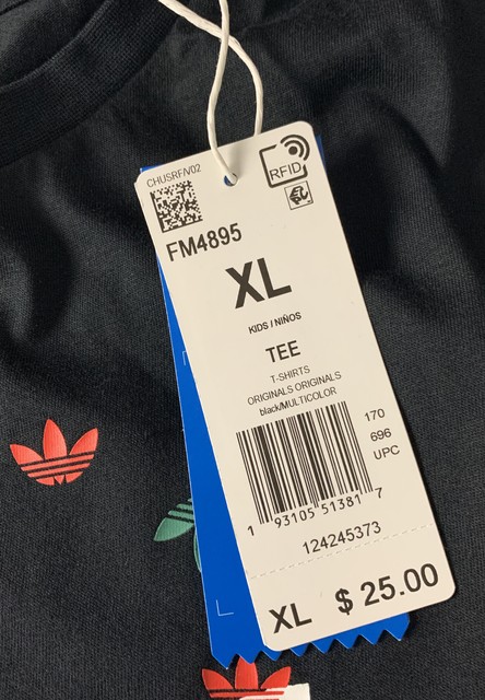 adidas Originals Men's Outline T-Shirt Black/Multicolor Size X-Large ...