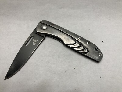 GERBER Silver Knight Black 2” Blade Folding Pocket Knife | eBay