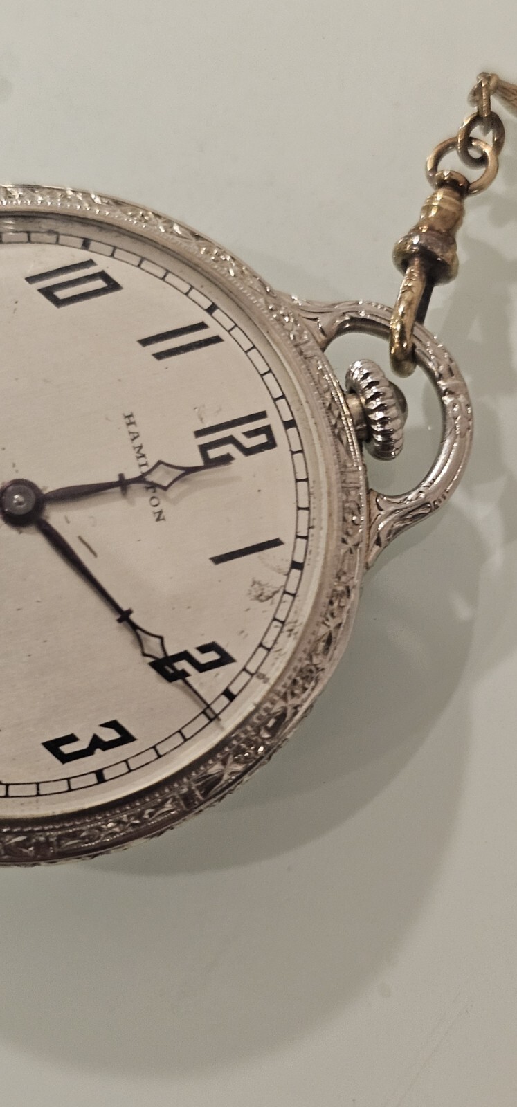 14K Gold Masonic Hamilton 23J Pocket watch Wadsworth Case w/gold Chain ...