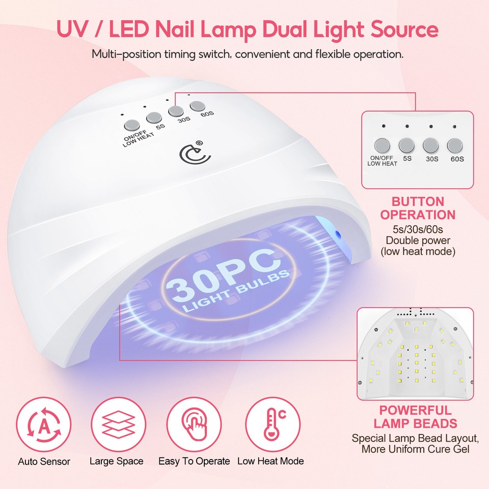 20 Colors Gel Nail Polish Kit With UV Light Nail Starter Kit Manicure ...