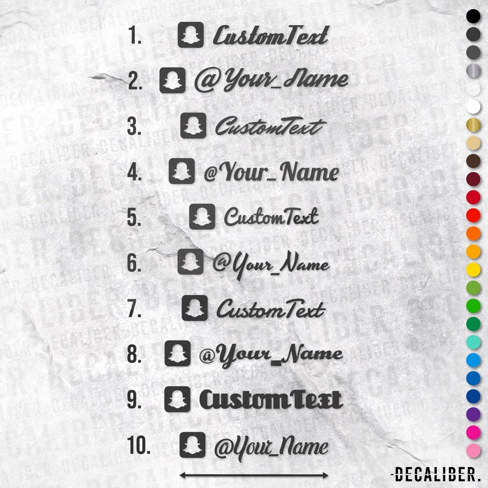 Snapchat Custom Text Script Styles Sticker - Many Colours Sizes ...