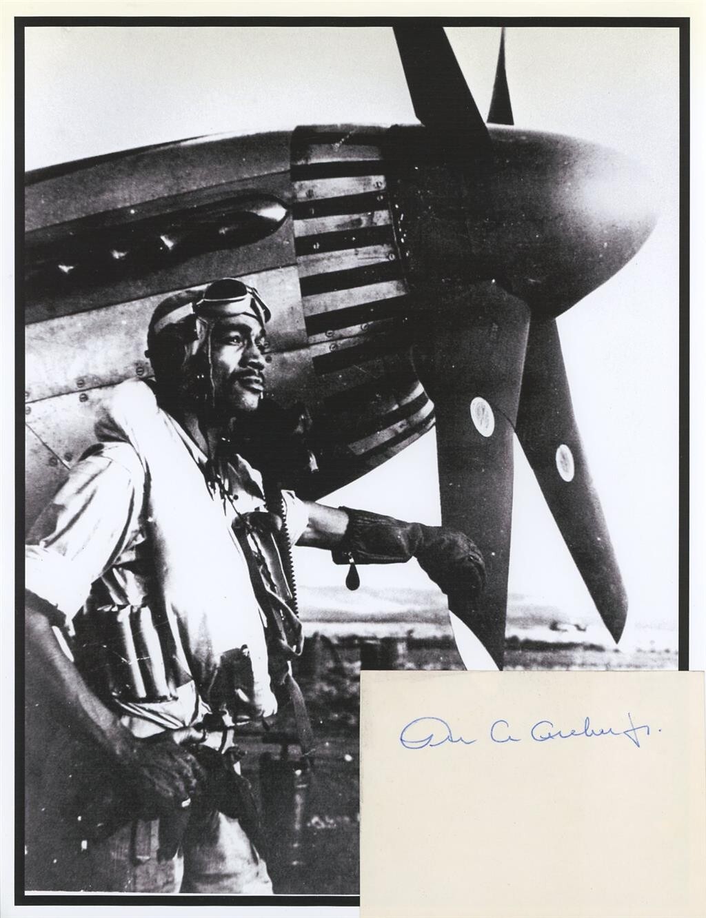 Lt. Colonel Lee Archer- Signed Notecard (Tuskegee Airmen & WWII Ace ...