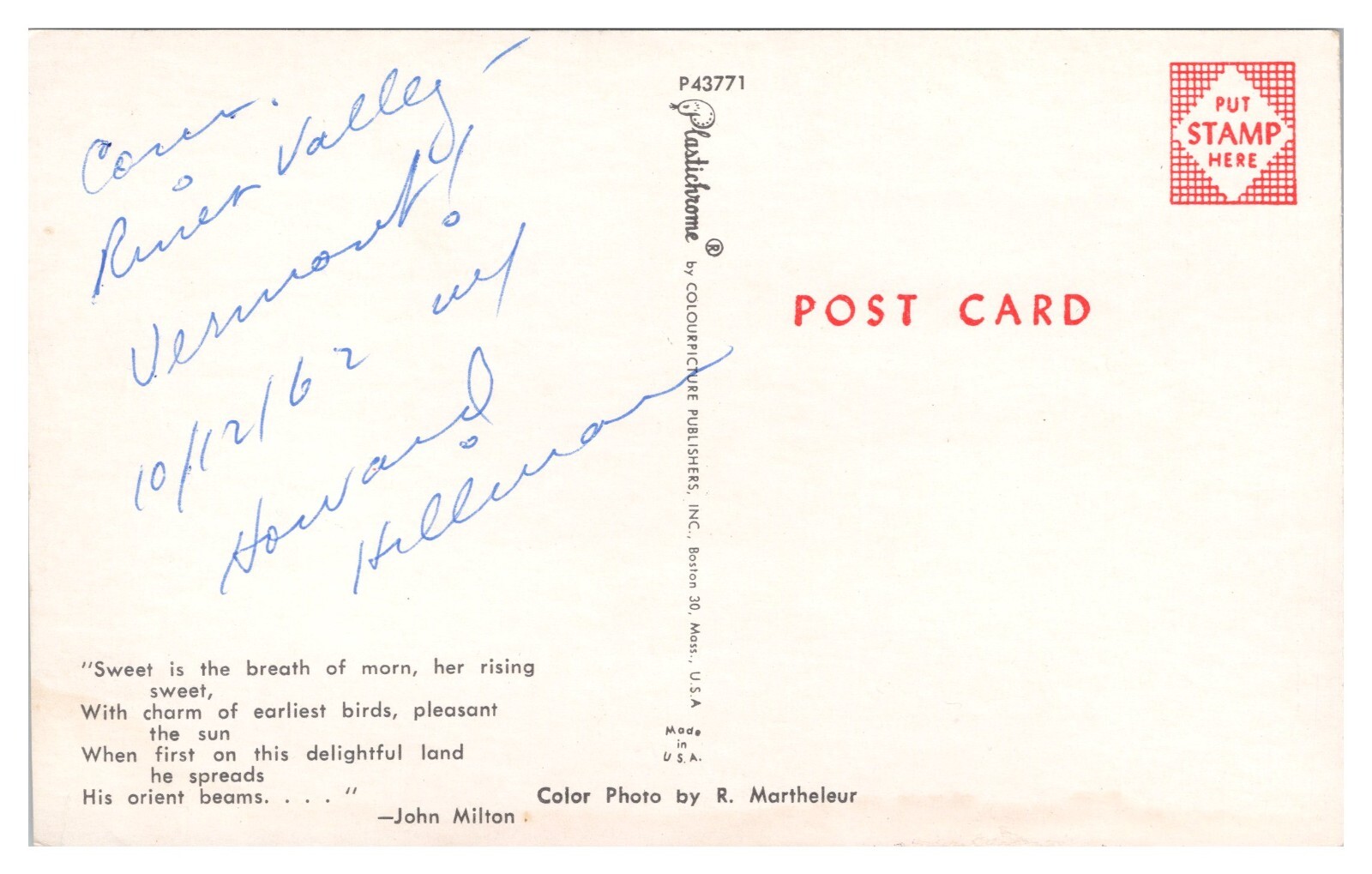 Vintage Connecticut River Valley VT Postcard c1962 Unposted Chrome | eBay