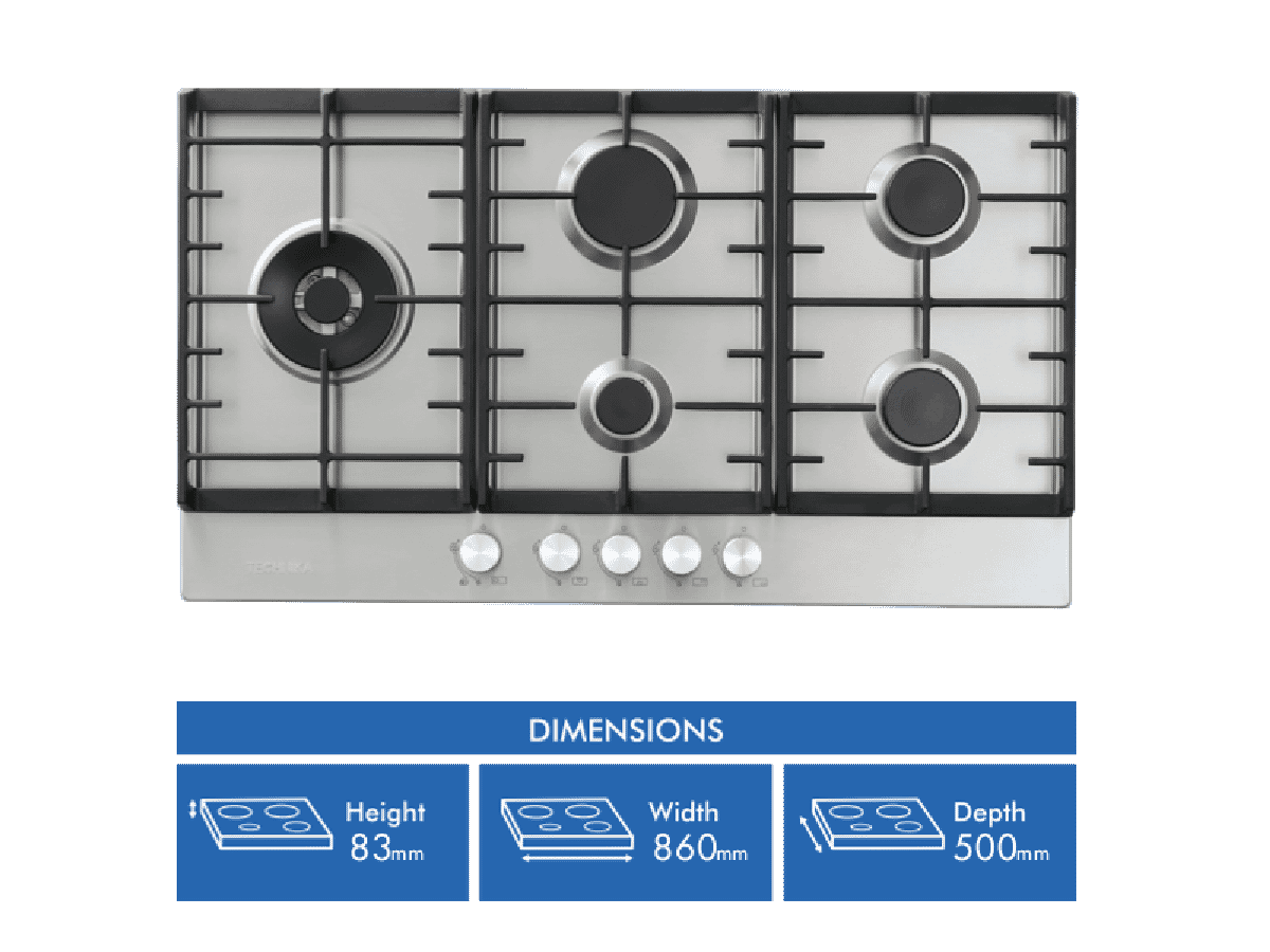 Technika 90cm Stainless Steel Gas Stove Burner Cooktop TGC9GLX | eBay