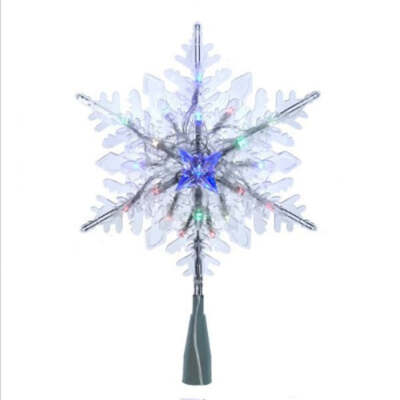 Clear Snowflake with RGB LED Tree Topper 20 Light | eBay