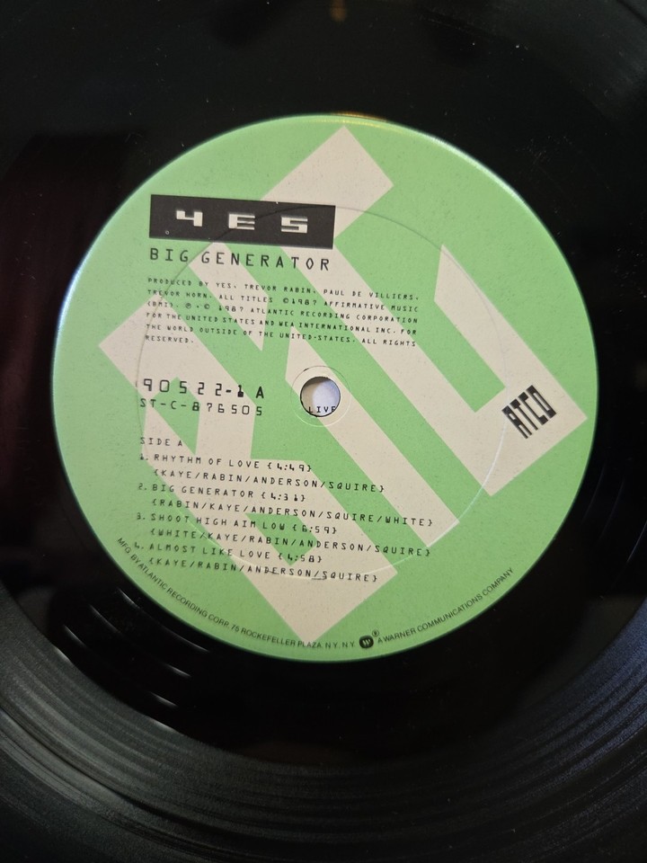 Yes Vinyl Lot 90125 & Big Generator ATCO Plastic Wrap | eBay