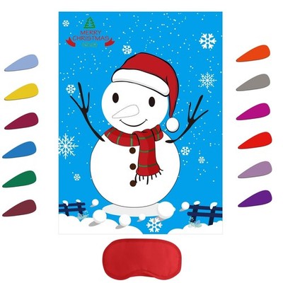 Christmas Party Games Pin The Nose on The Snowman with 24 Noses ...