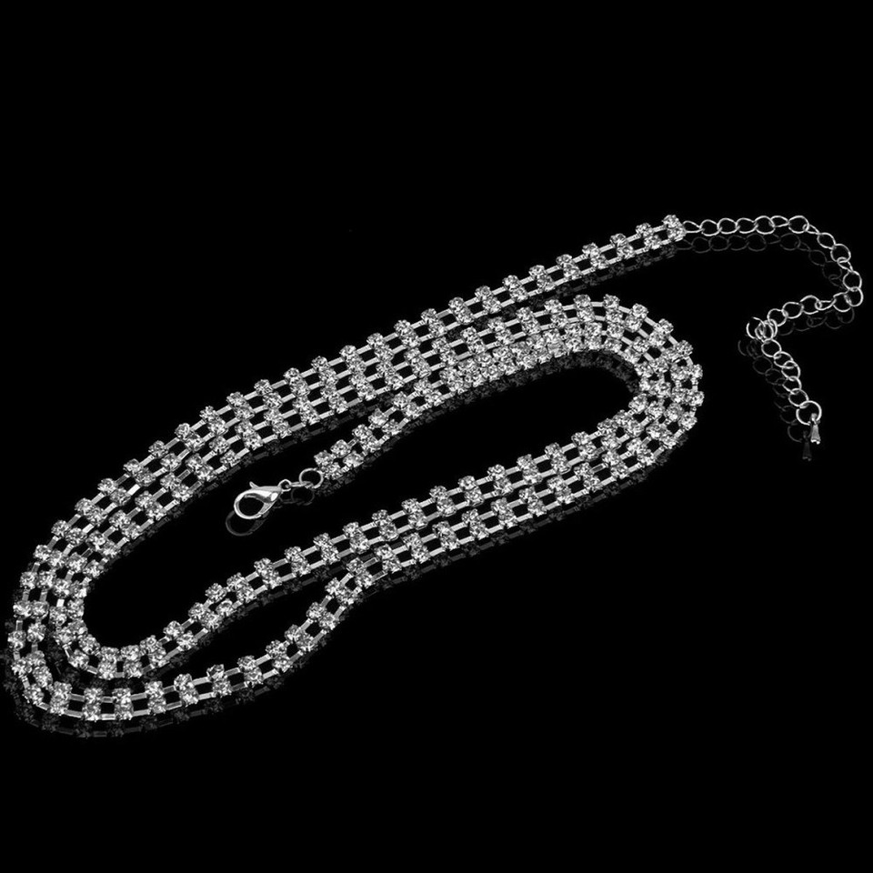 Rhinestone Waist Chain Belly Chains for The Women Miss Bride Body | eBay UK