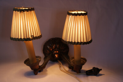 Vintage wall lamps pair sconces arms old 2 lights working condition | eBay