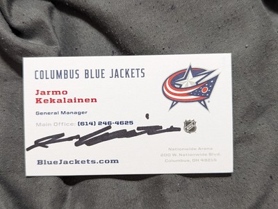 Jarmo Kekalainen Autograph business card Columbus Blue Jackets | eBay