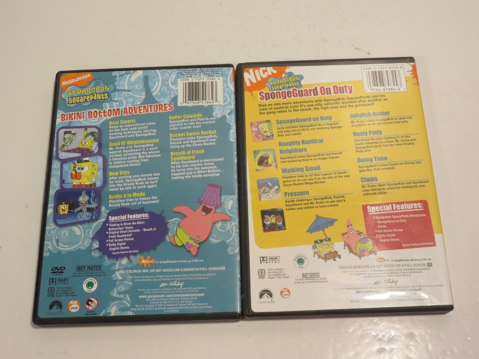 SPONGEBOB SQUAREPANTS 14 DVD LOT MOVIE FRIEND FOE SPONGICUS TIDE SEEK ...