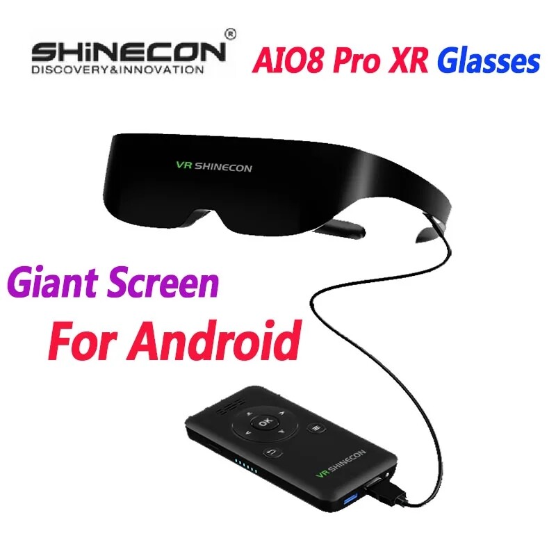 VR SHINECON SC-AI08 Pro XR AR Glasses 3D Smart VR Giant Screen Cinema ...