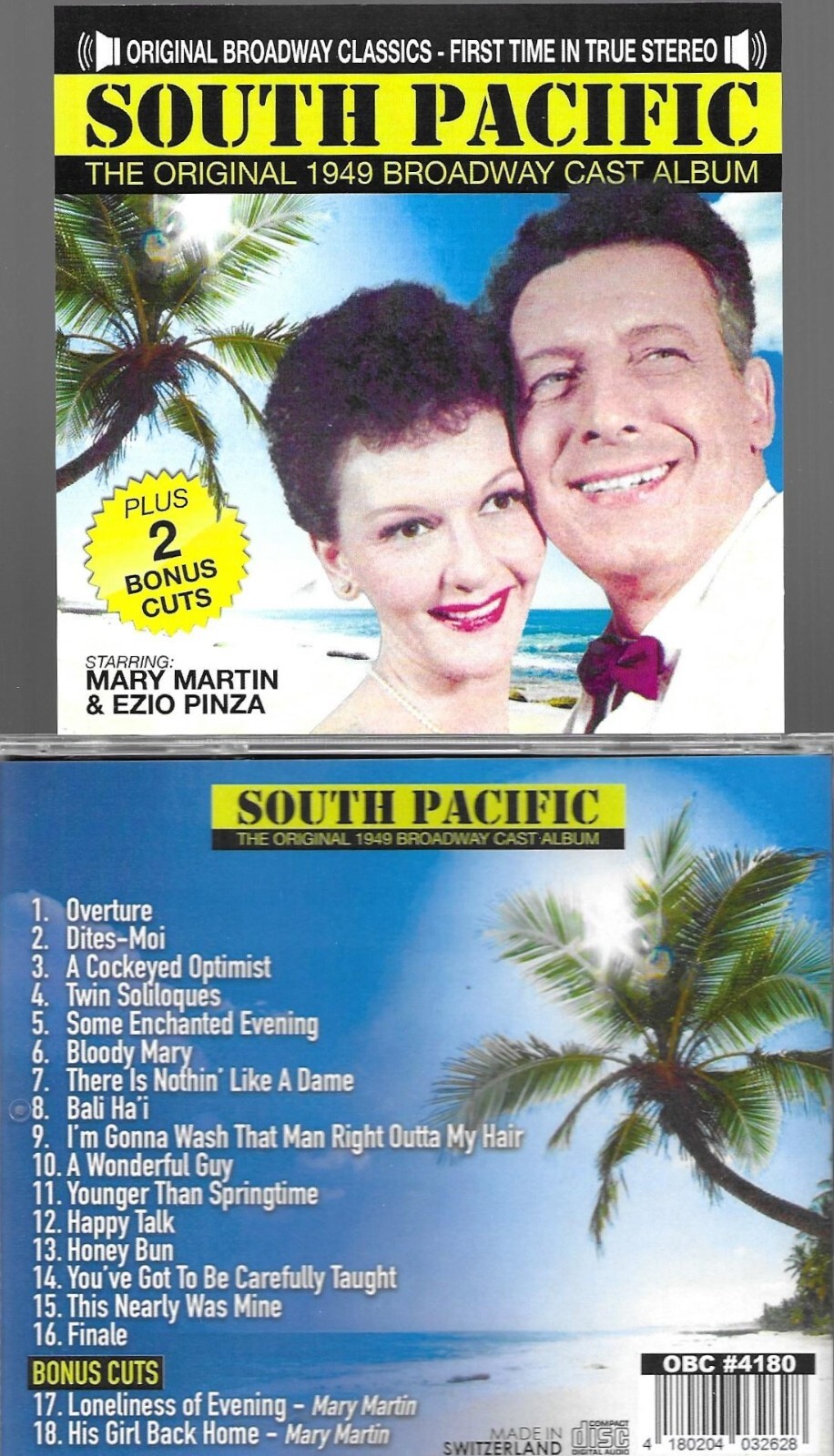 SOUTH PACIFIC-1949 BROADWAY CAST-FIRST TIME IN TRUE STEREO-M.MARTIN/E ...