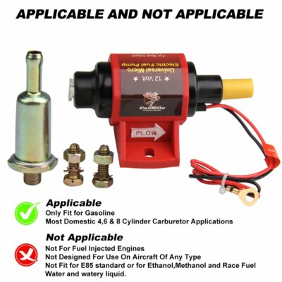 42S Electric Gasoline Fuel Pump Universal 5/16 inch Inlet and Outlet ...