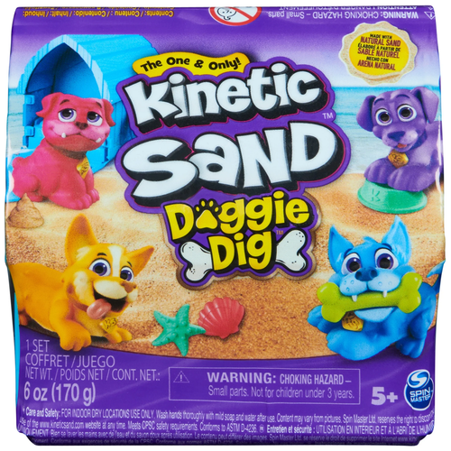 Kinetic Sand Doggie Dig Set, 6oz w/ Tool, Sensory Play for Kids, Styles ...