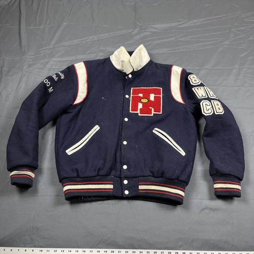 Vintage 1980s Football Letterman’s Jacket Large Blue Patches ...