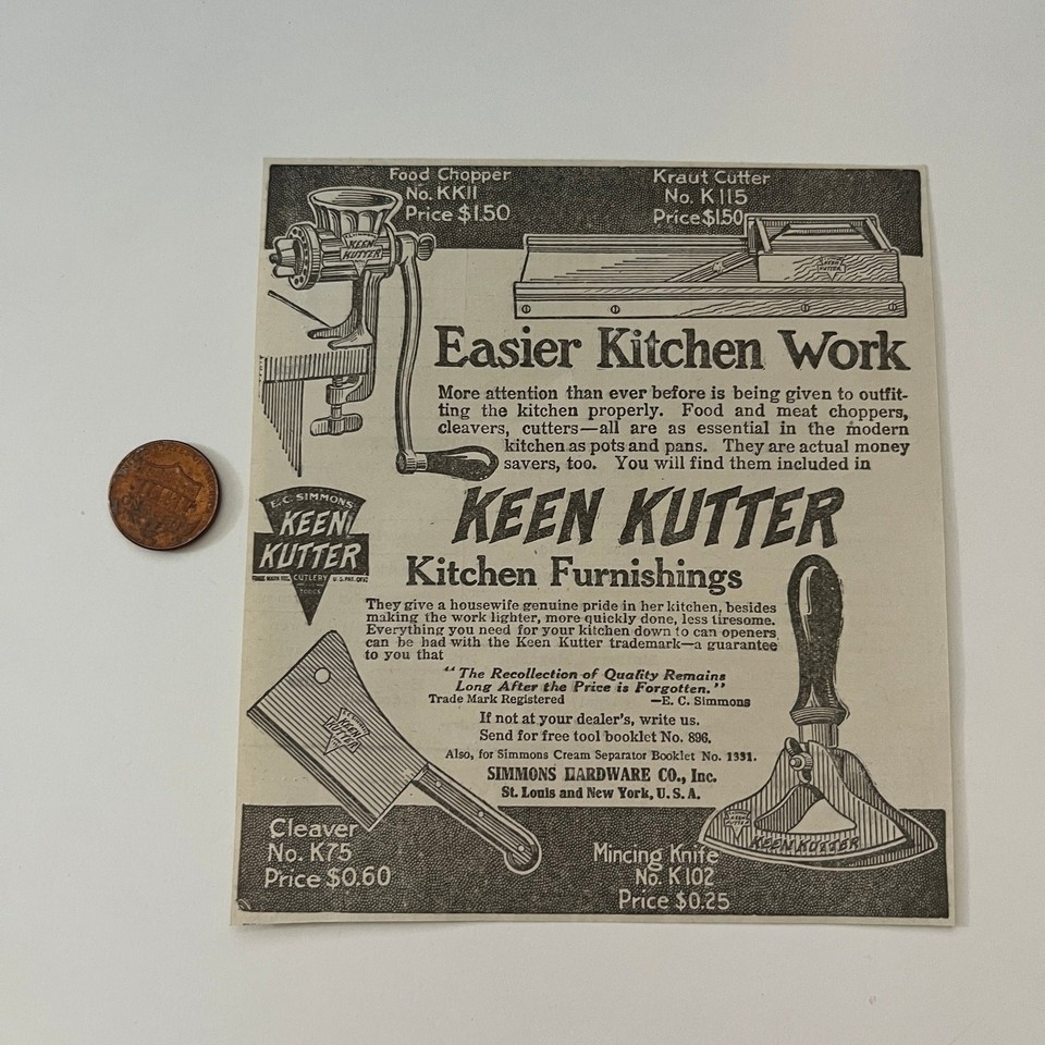 Simmons Hardware Co. Inc. Keen Kutter St. Louis MO 1912 Ad SAG9-8 | eBay