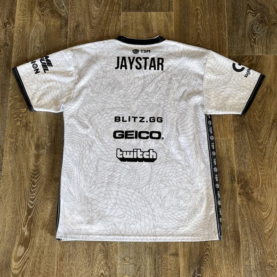 Official TSM Team SoloMid Jersey Mens Large White Esports Dragon Shirt ...