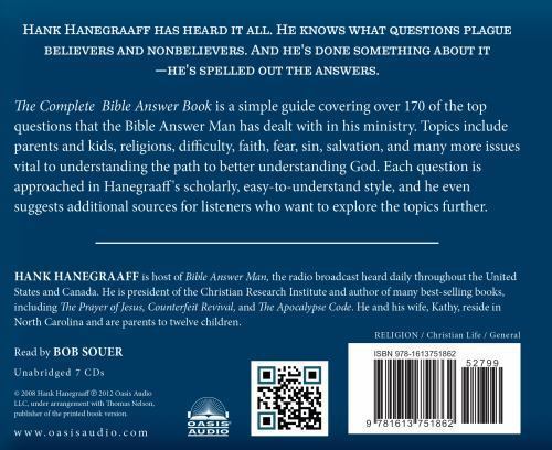 The Complete Bible Answer Book by Hank Hanegraaff (2012, Compact Disc ...