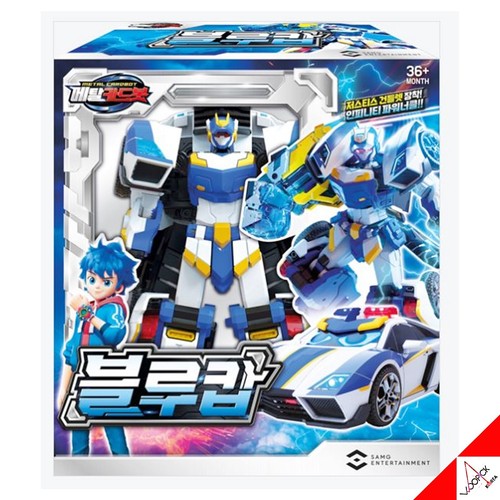 METAL CARDBOT Blue Cop Transformer Robot Police Car Action Figure Toy ...