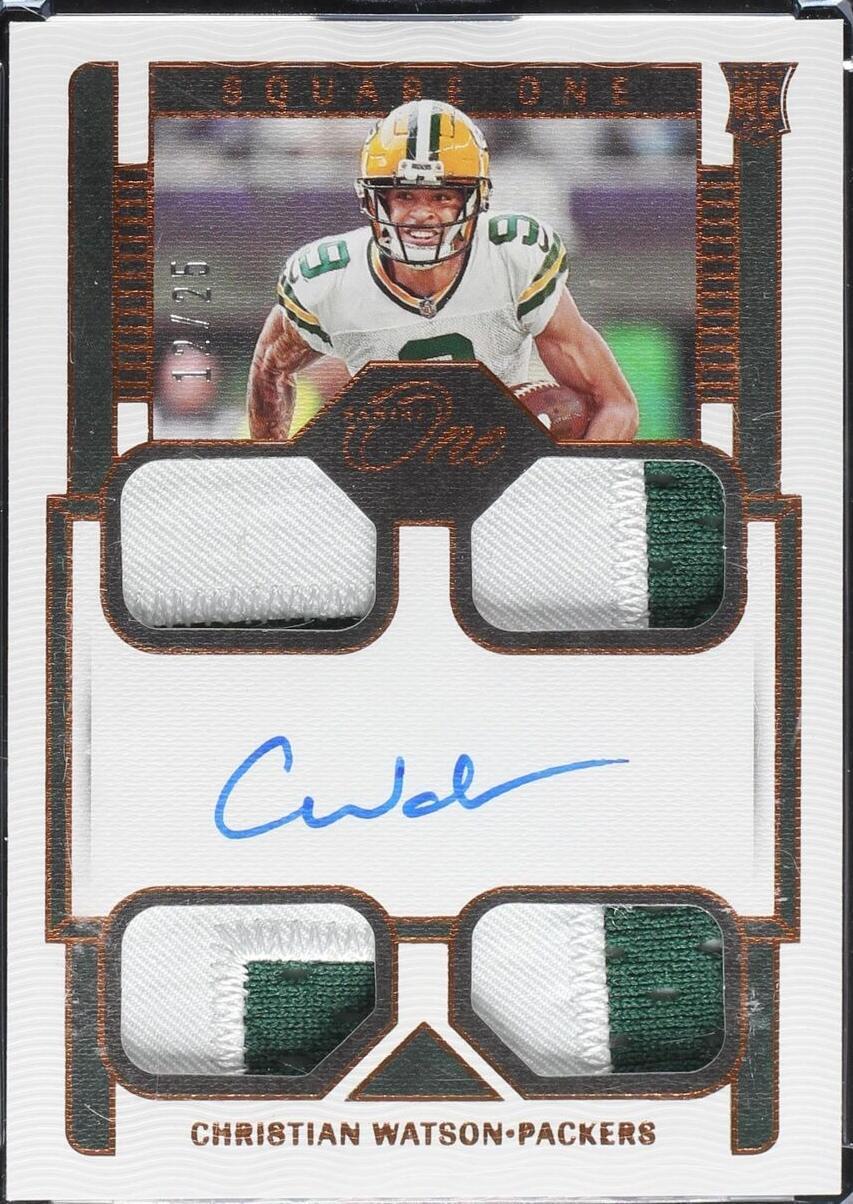 2022 Panini One - Square One Autographs Christian Watson #78 Bronze /25 ...
