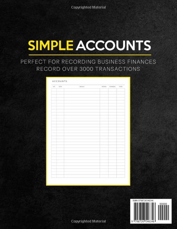 Simple Accounts For Small Businesses Income And Expense Log Book ...