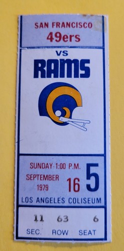 Joe Montana 1979 QB Debut 1st Pass Completion 49ers Vs Rams Ticket Stub ...