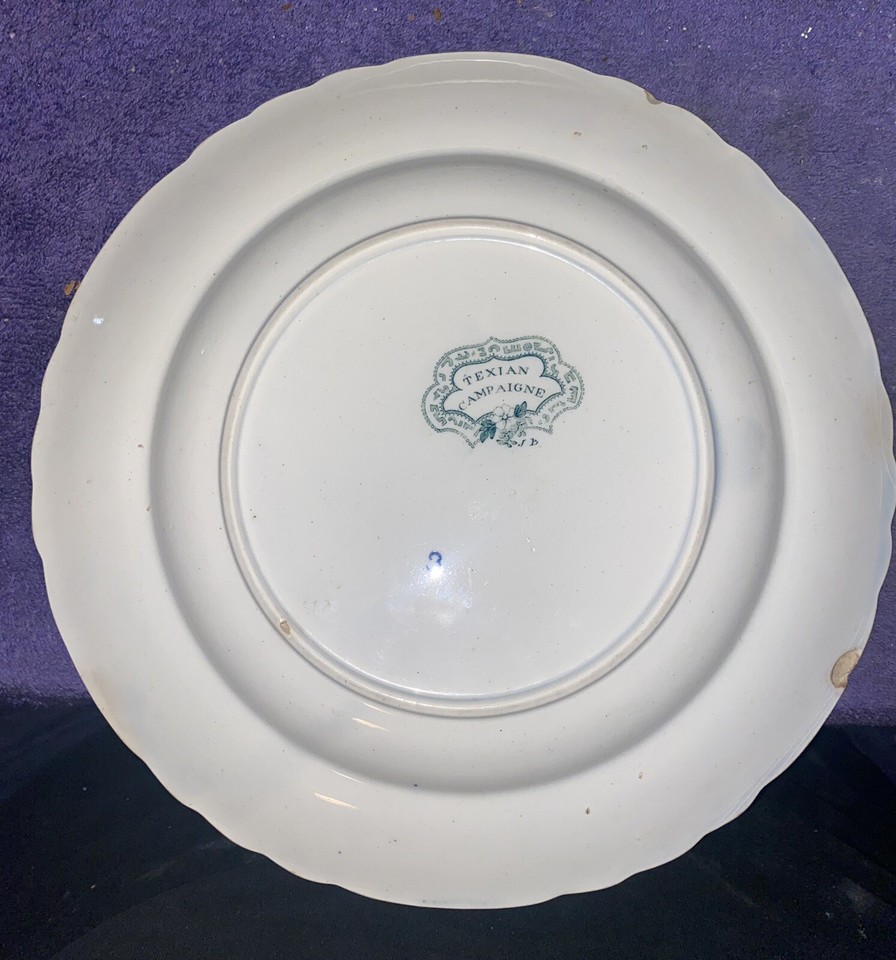 c1850 Texian Campaigne 8.25" Green Transferware Staffordshire James ...