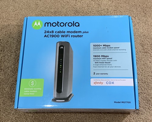 Motorola 24x8 Modem plus AC1900 Wifi router (Brand New) | eBay