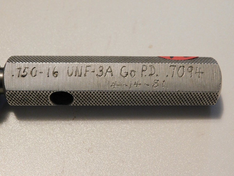 .750-16 UNF-3A - SET- THREAD PLUG GAGE - . GO .7094 | eBay