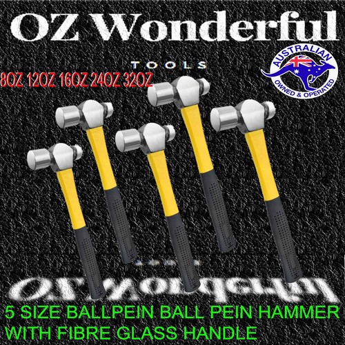 5pcs Ball Pein Hammer Set With Fibre Glass Handle8oz 12oz 16oz 24oz ...