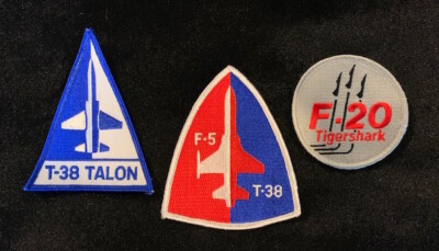 3 x Northrop Patches: T-38 Talon, F-5 Freedom Fighter and F-20 ...