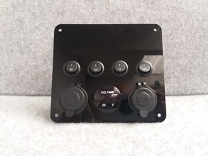 Stylish Black Switch Panel USB 12V/240V Control Voltage Gauge Camper ...