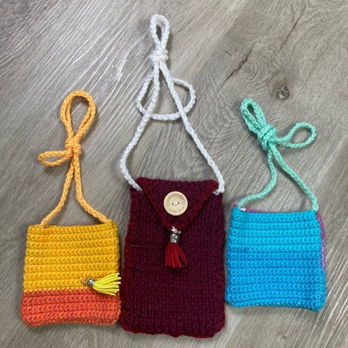 Handmade Crochet Mini Bag Set - Unbranded Multicolor Bags Pouch Lot | eBay