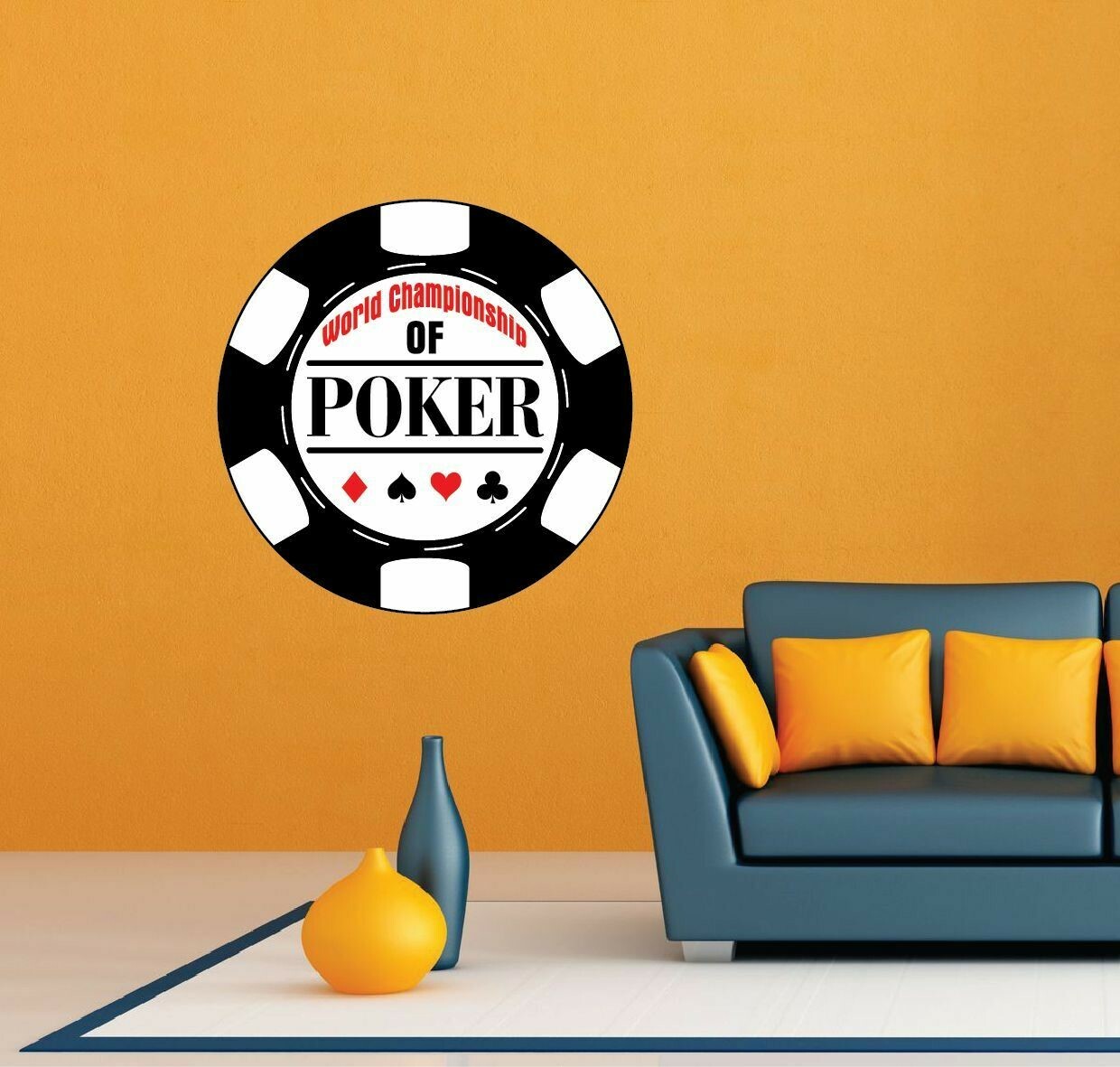 Poker Chips Texas Hold'em WSOP Room Wall Garage Decor Sticker Decal 22 ...