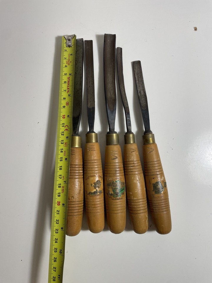 Vintage Henry Taylor H. Taylor England Wood Carving Tools Set x5 9–10 ...