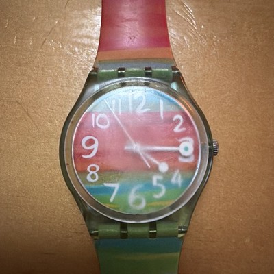 Swatch Vintage Color the Sky Rainbow Stripe 2003 GS124 Watch Unisex ...