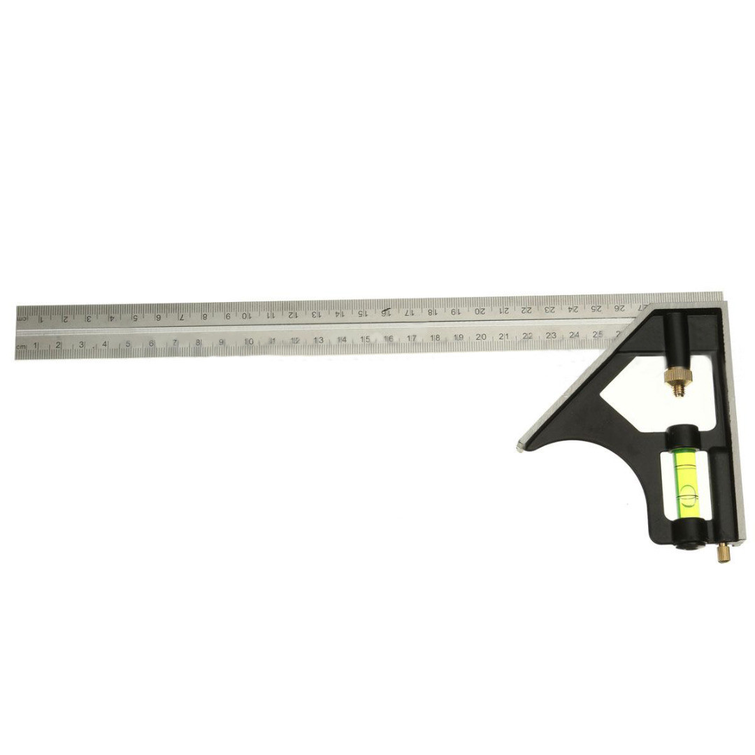 12" Stainless Steel Tri- Square Ruler Combination Measuring Angle Tool ...