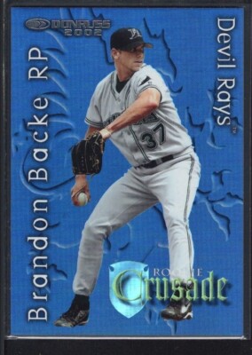 BRANDON BACKE 2002 DONRUSS #36 RC ROOKIE CRUSADE DEVIL RAYS SP #0779/ ...