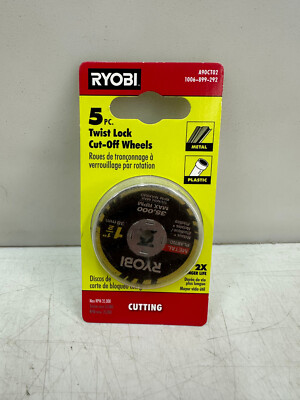 RYOBI Rotary Tool 5-Piece Twist Lock Cut-Off Wheels (For Metal and ...